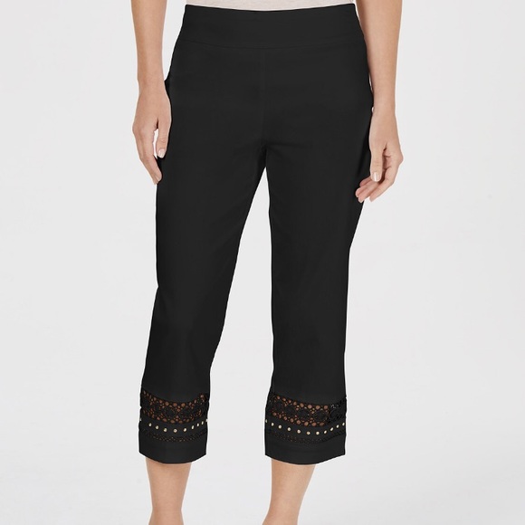 JM Collection | Pants & Jumpsuits | Jm Collection Crotchet Trim Capris ...